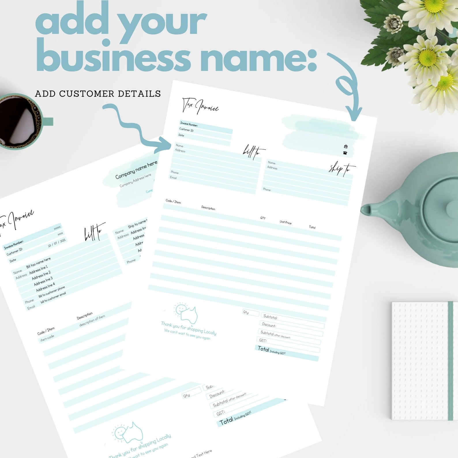 Editable PDF Tax Invoice Printable & Editable Professional Tax Invoice ...