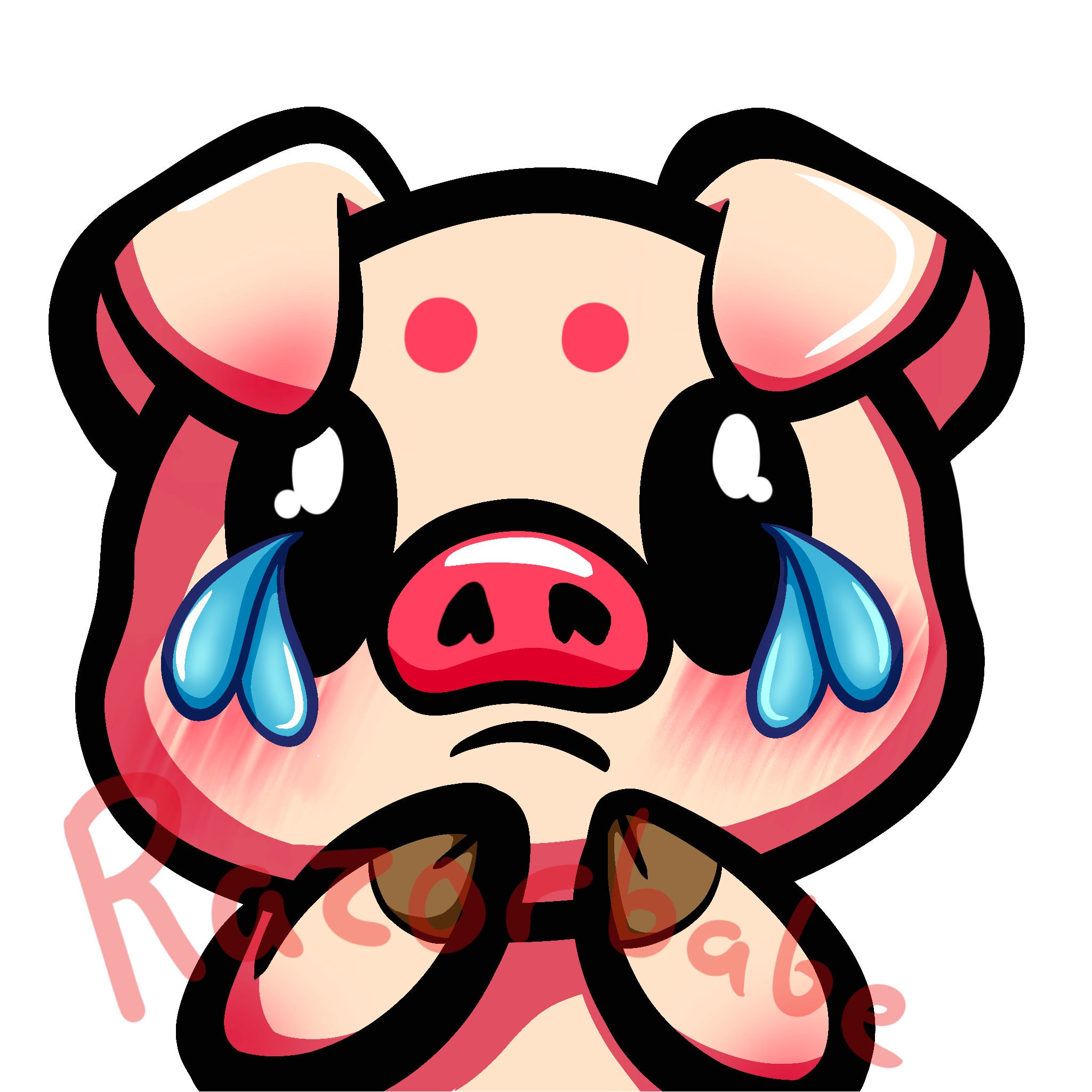 Sad Crying Pig Emote - Etsy