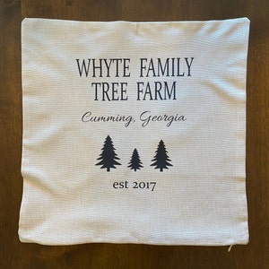 Personalized Christmas Tree Farm Pillow Cover | Christmas Pillow Cover ...