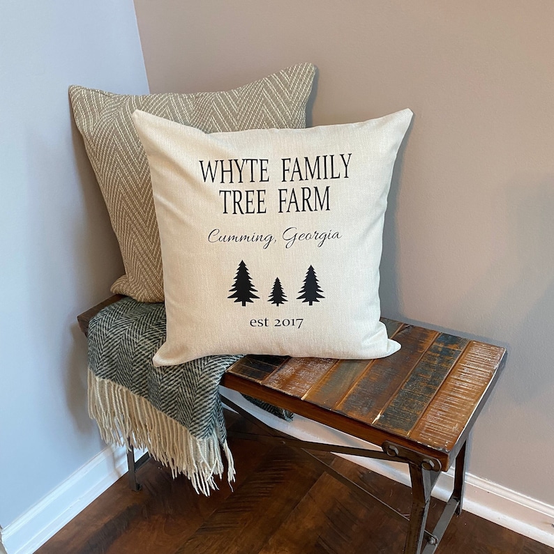 Personalized Christmas Tree Farm Pillow Cover | Christmas Pillow Cover ...