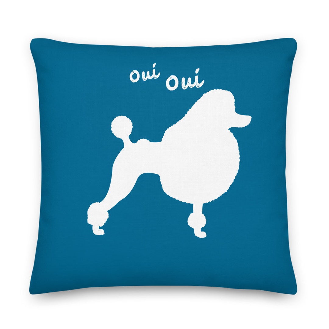 Oui Oui - Two-sided Poodle Pillow (color Cerulean) - Etsy