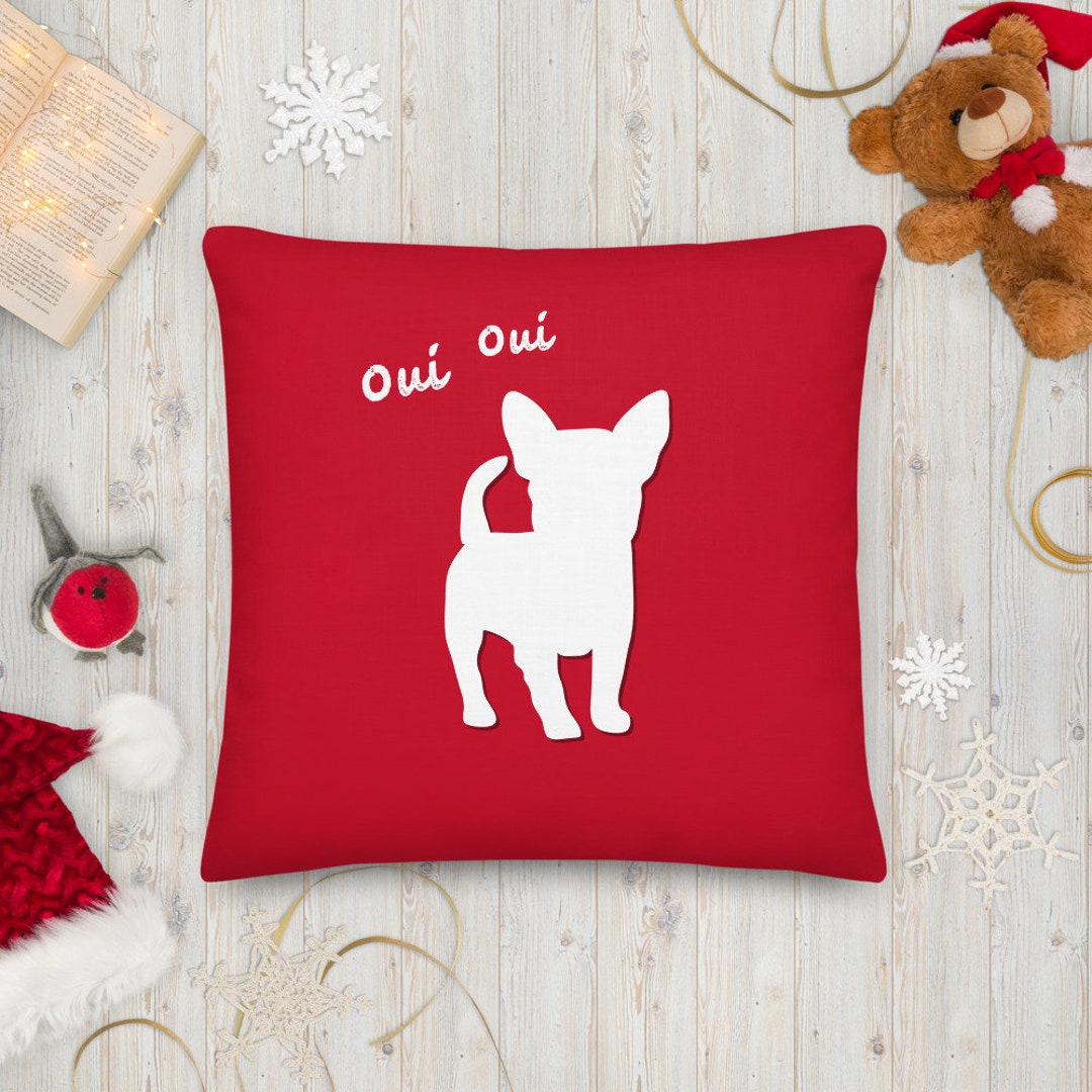 Oui Oui - Two-sided French Bulldog Pillow in Red - Etsy