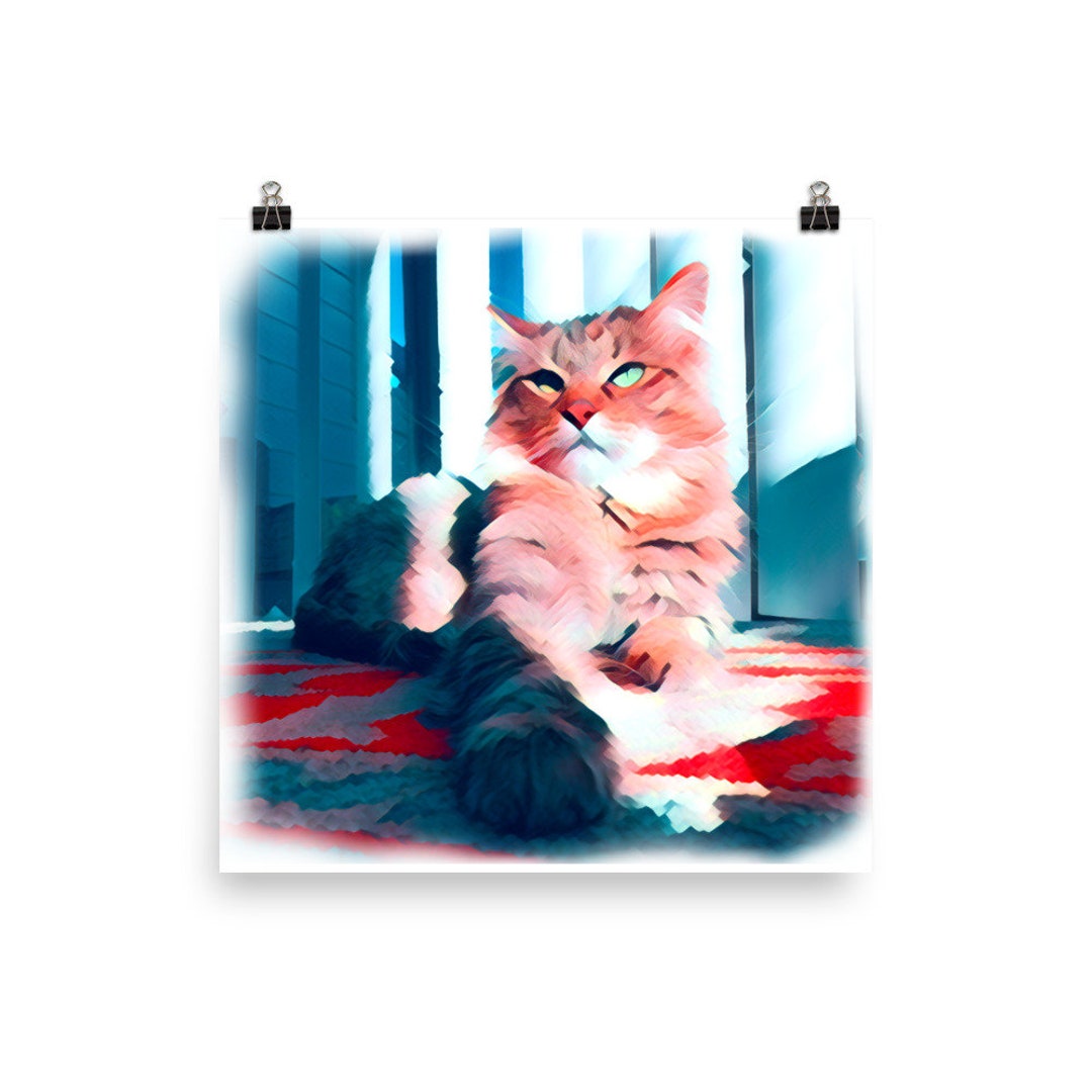 Digital Cat Art, Cat Portrait, Custom Pet Portrait, Pet Portrait Custom ...
