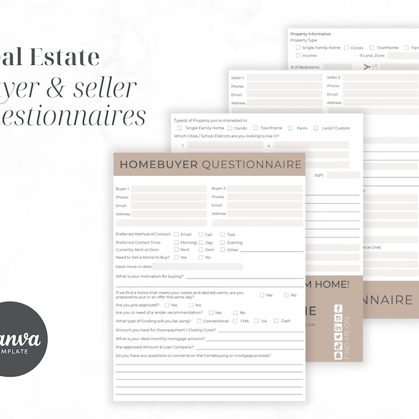 Client Intake Form Real Estate - Etsy