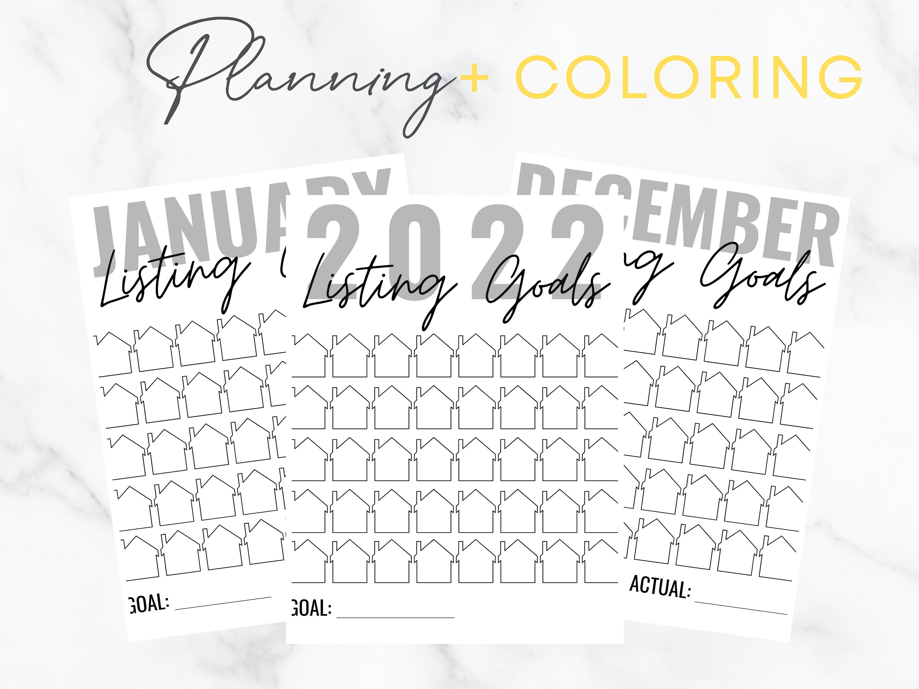 Realtor® Listing Goal Planner Page 2022 Real Estate Goal PDF - Etsy