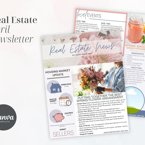 Realtor Newsletter Template - Etsy