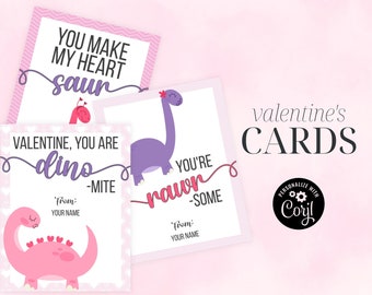 Dinosaur Valentine Template | Etsy
