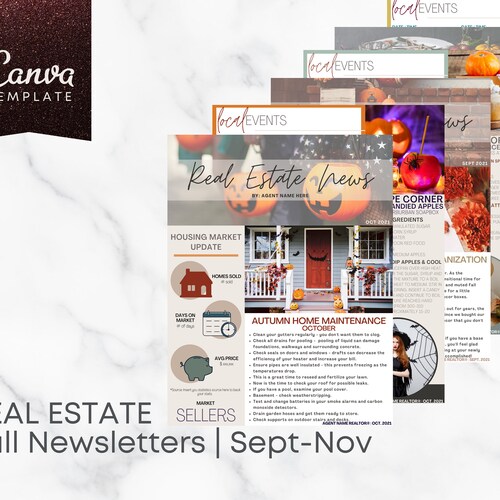Real Estate Fall 2021 Newsletter Template Fall 2021 - Etsy