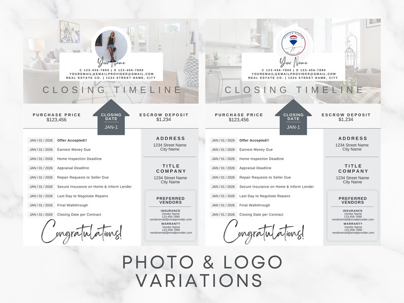 Real Estate Closing Timeline Printable Letter Size Closing - Etsy Finland