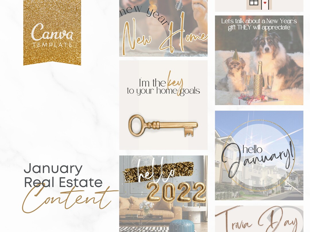 Real Estate January Social Media Content for Realtors® New Year January ...
