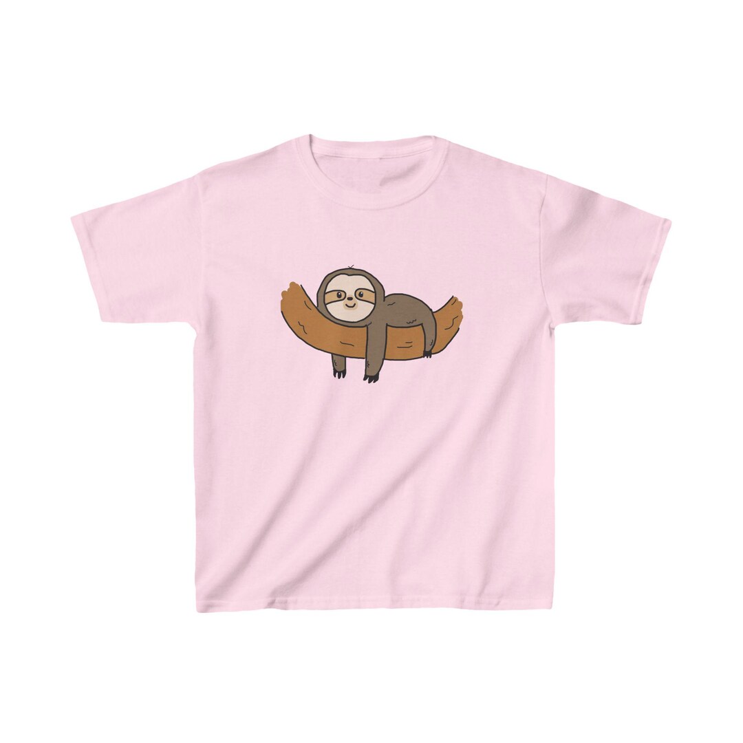 Sloth Kids Tee, Sloth Cartoon Shirt, Cute Animal Graphic Tee, Children ...