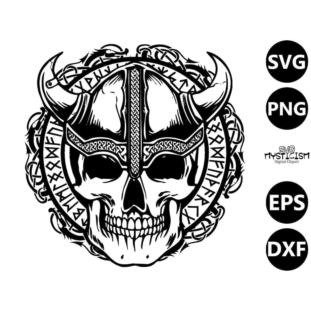 Viking Skull SVG Vector Digital Art Files - Etsy