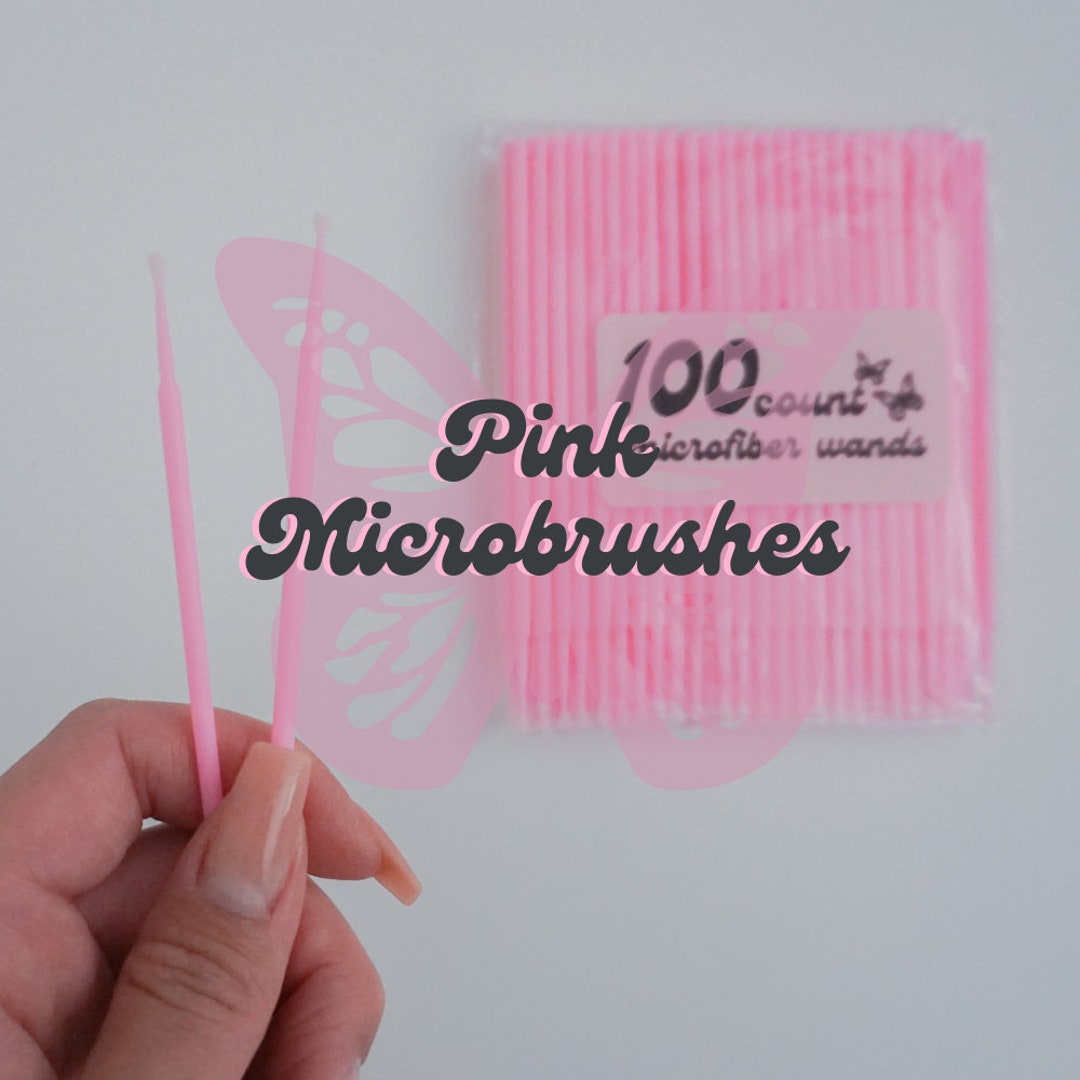 Pink Disposable Microfiber Brushes Lip Gloss Wands | Make up Lash Brush ...