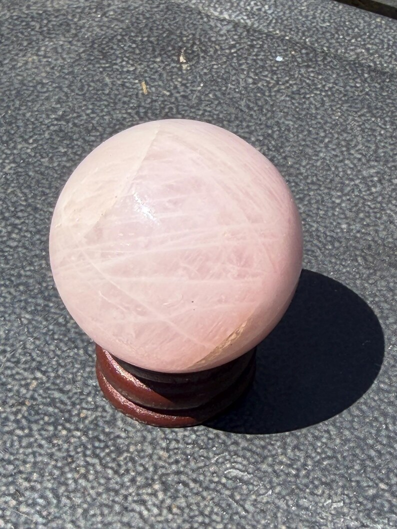 1.6” Rose Quartz Sphere | Natural Pink Rose Quartz Crystal Ball | Heart ...