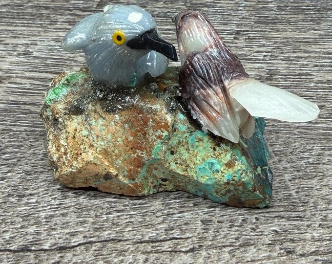 Natural Stone Bird Carving 2” – Hand-carved Crystal Figurine ...