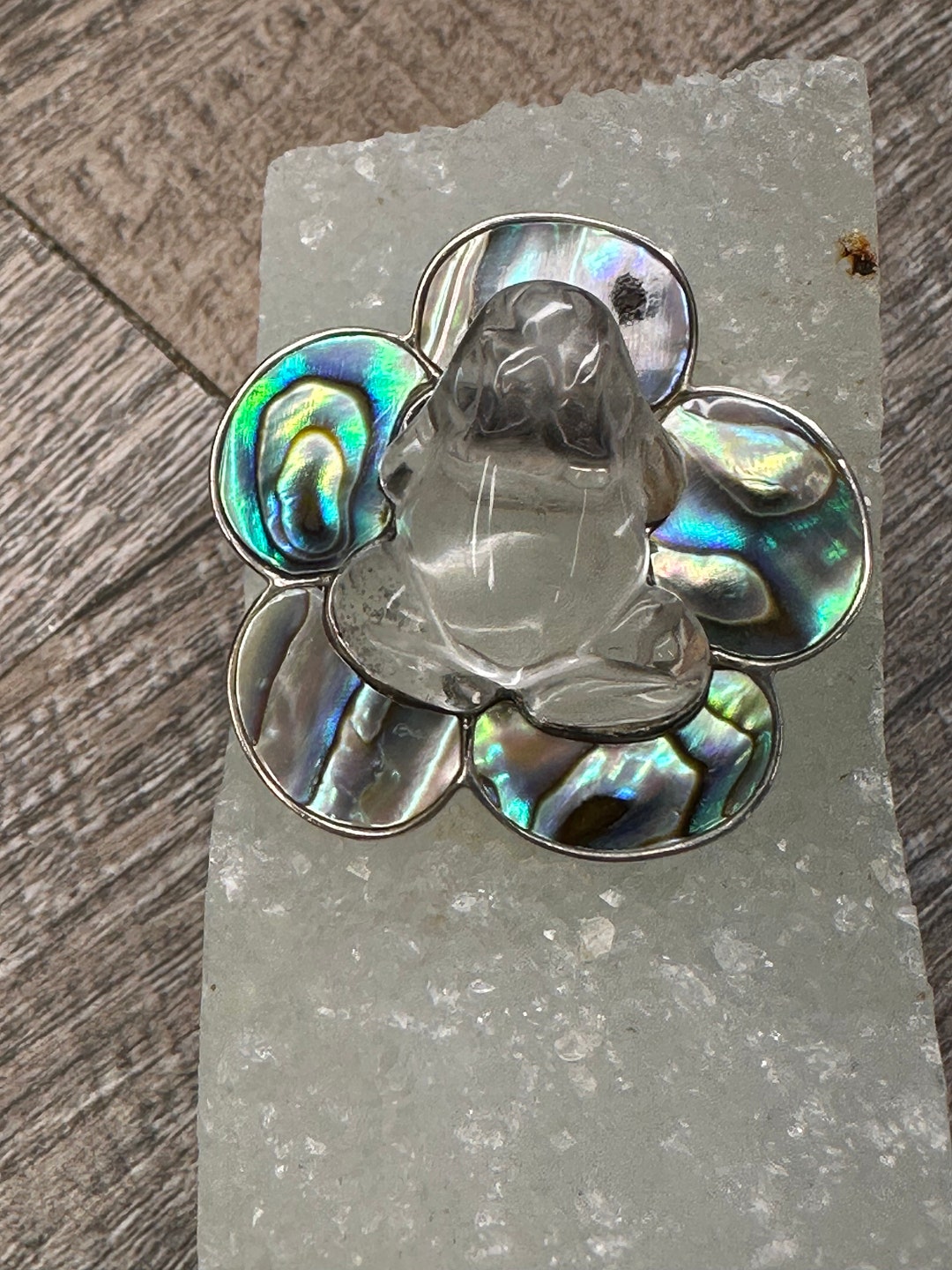 SAJEN Quartz Frog Abalone Shell Pin Pendant - Etsy