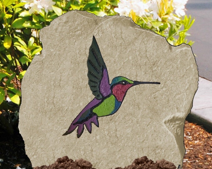 Painted Stones Hummingbird Stone Hand Carved Hand Painted Address ...