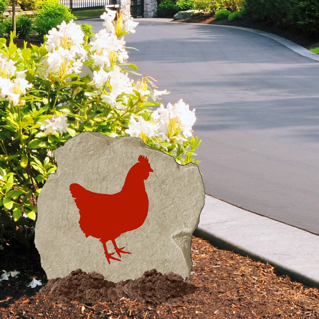 Address Stonepainted Stone-landscape Stone-chicken-personalized-address ...
