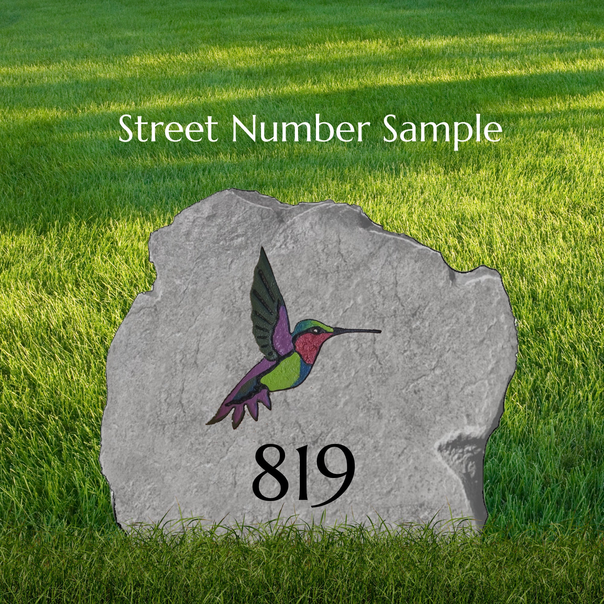 Painted Stones Hummingbird Stone Hand Carved Hand Painted Address ...