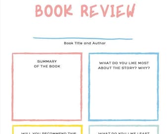 Book Review Printable, Book Review Worksheet, Printable PDF Book Review ...