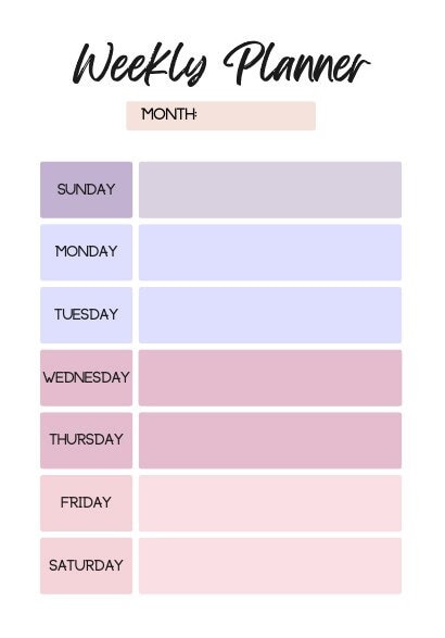 Colorful Weekly Planner - Etsy