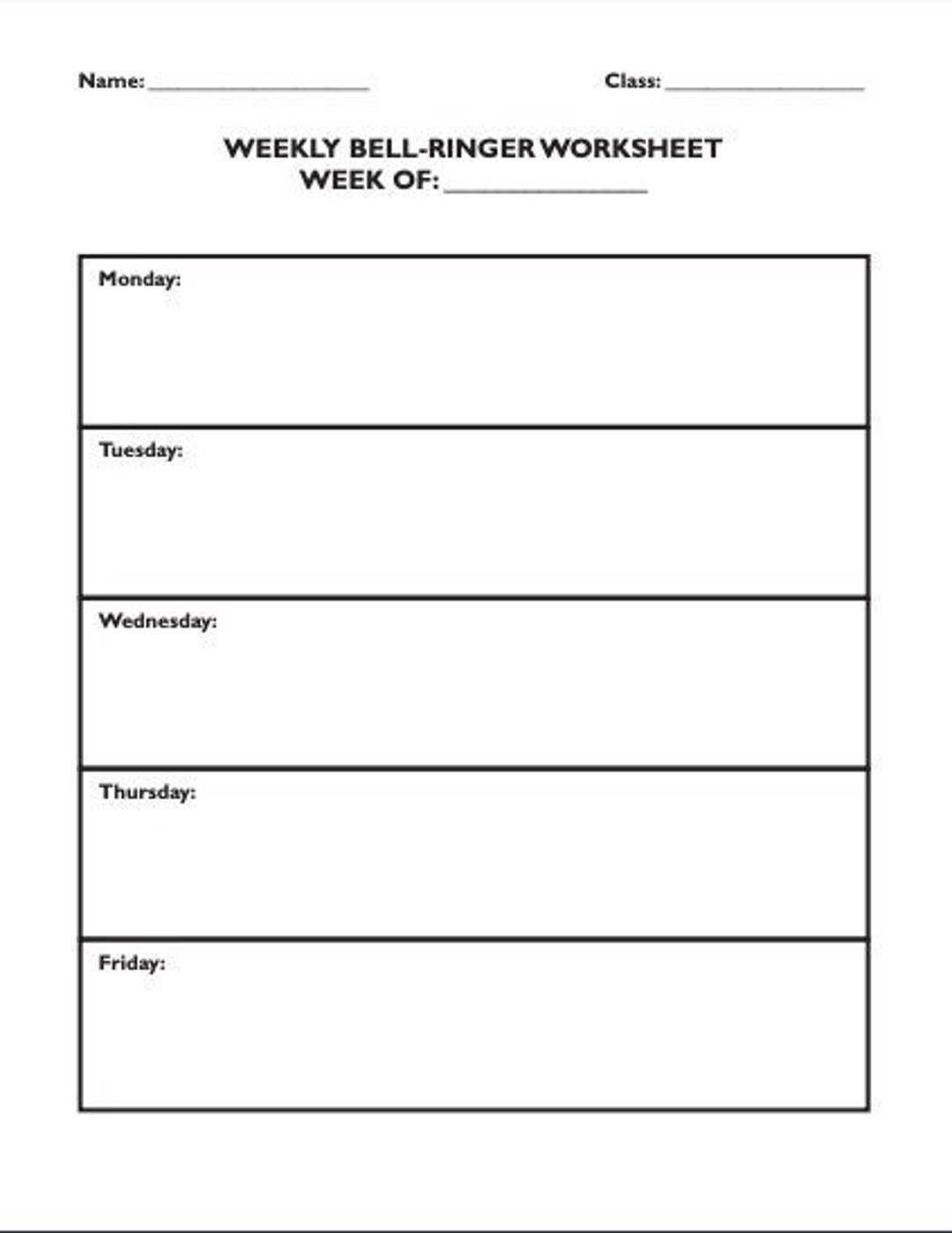 Weekly Bell Ringer - Etsy Weekly Bell Ringer - Etsy