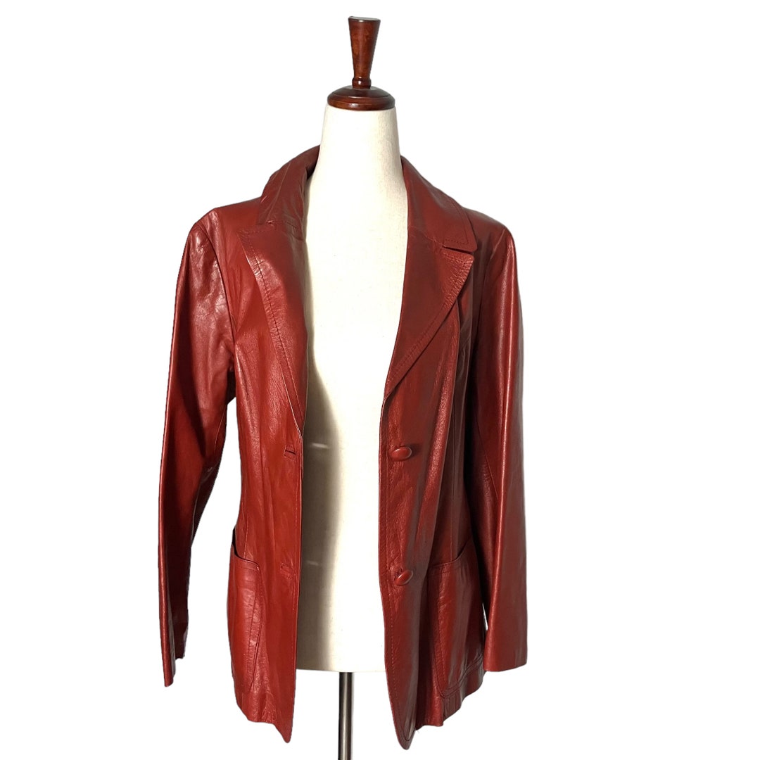 Vintage 70s Augusto Gonzalez Leather Blazer Medium - Etsy