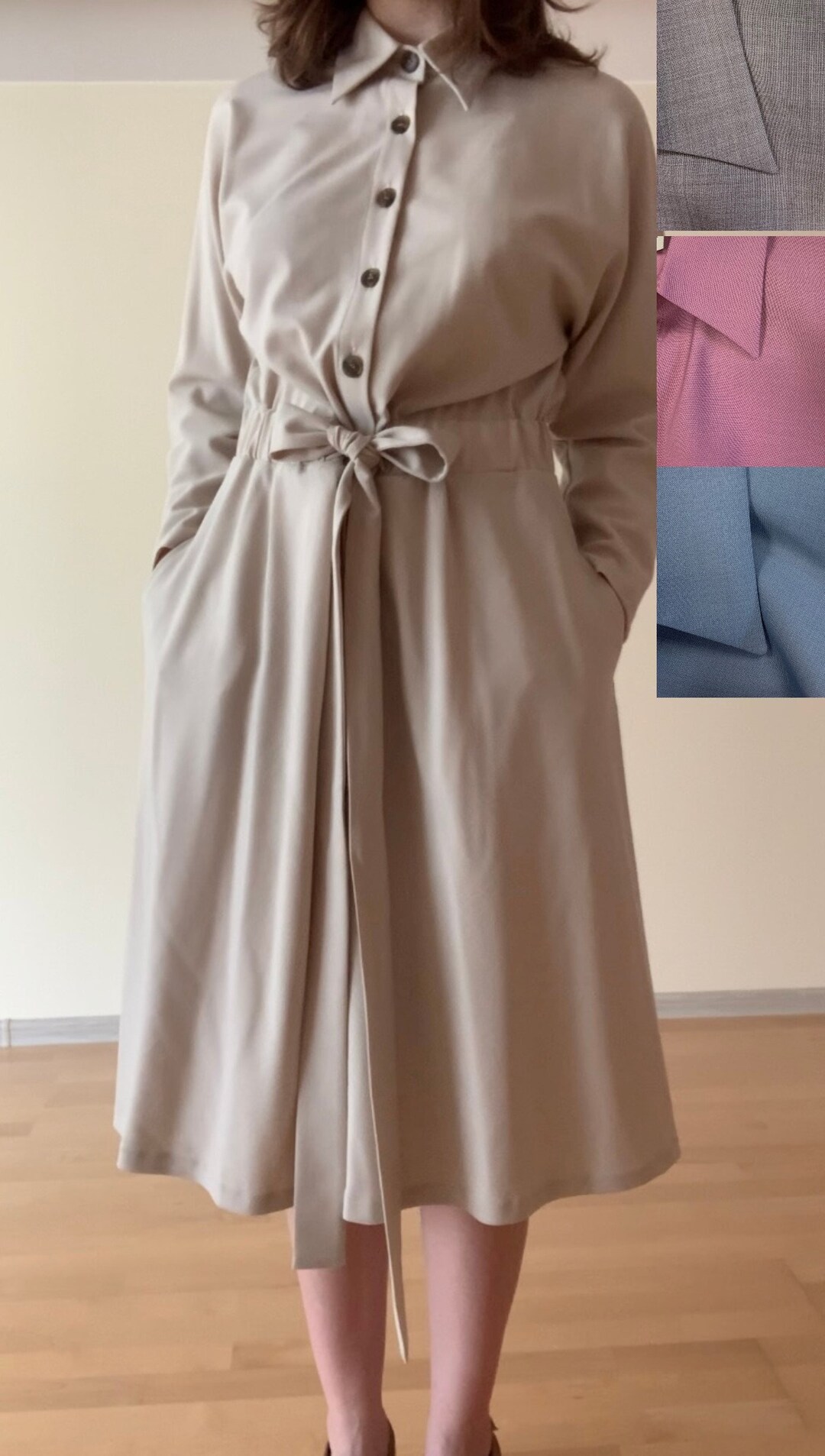 Limited Edition - Summer Dress - Button Down Dress - Light Brown ...