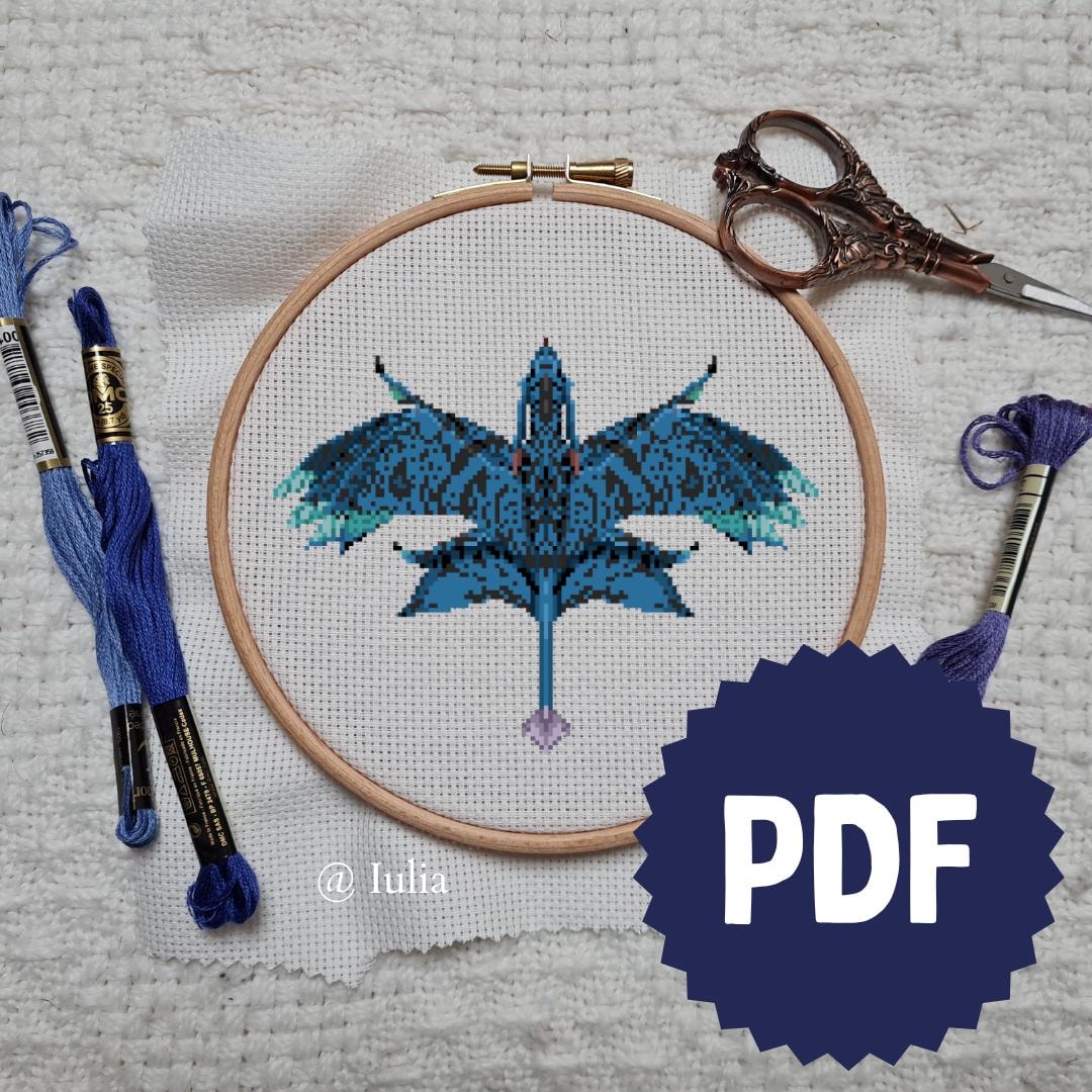 PDF Cross Stitch Pattern Ikran by Jake Sully Bob Avatar - Etsy