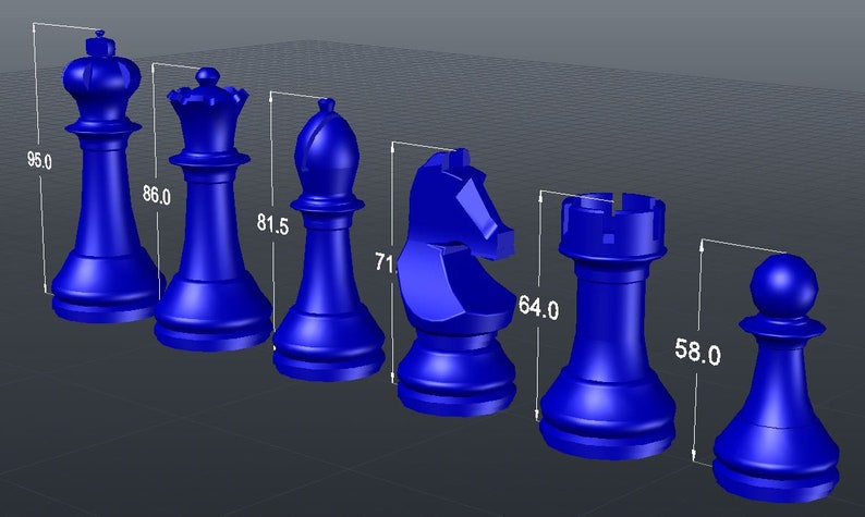 FIDE Approved Dimensions Digital Chess Figures STL - Etsy