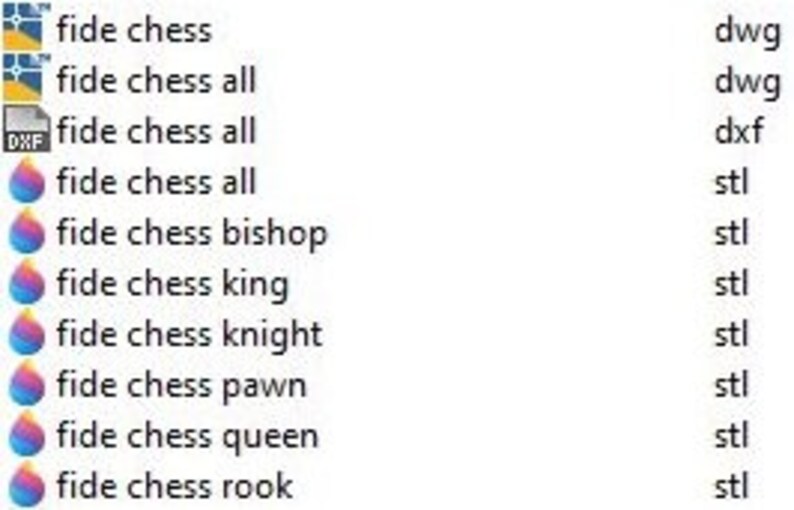 FIDE Approved Dimensions Digital Chess Figures STL - Etsy