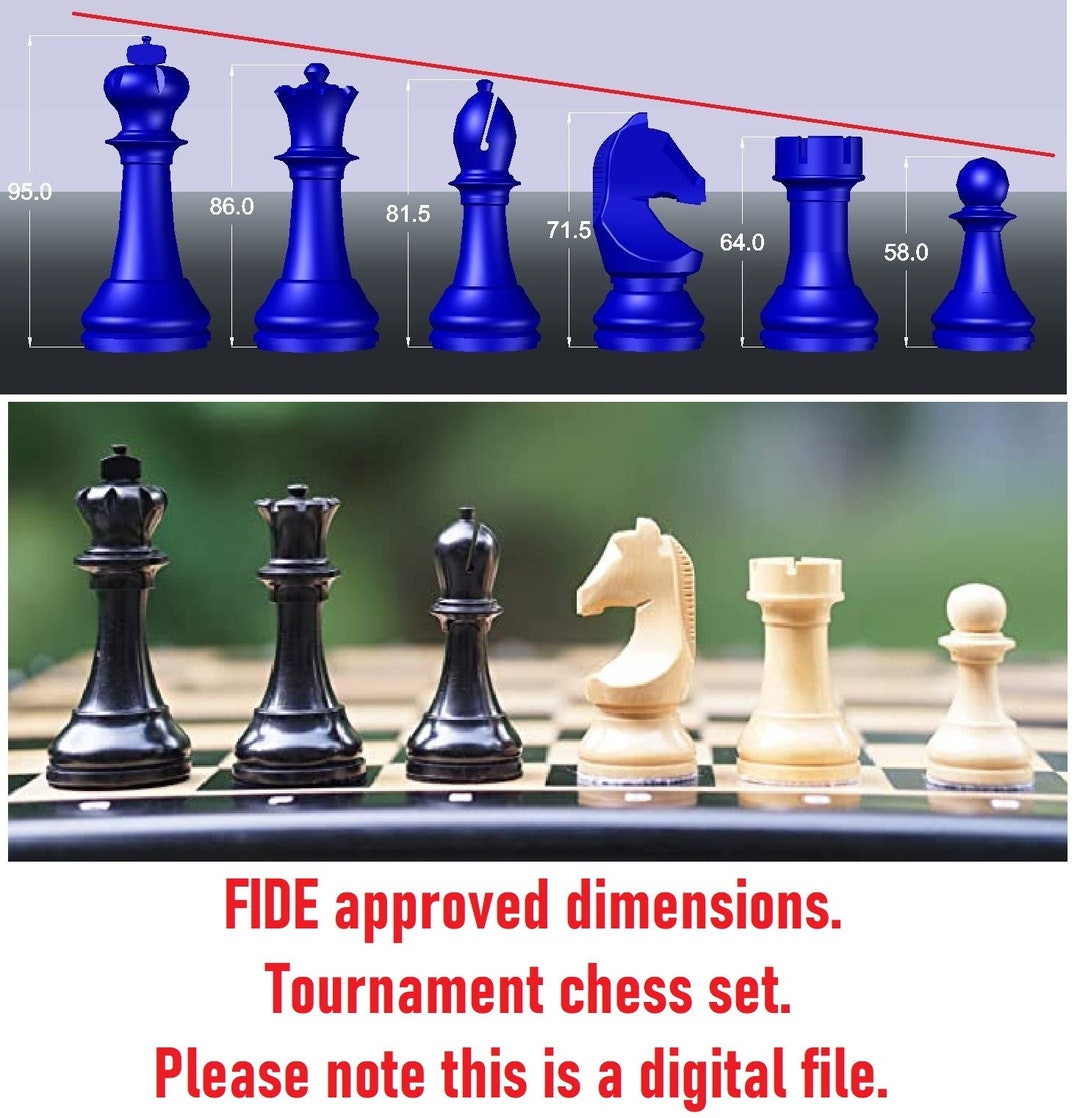 FIDE Approved Dimensions Digital Chess Figures STL - Etsy