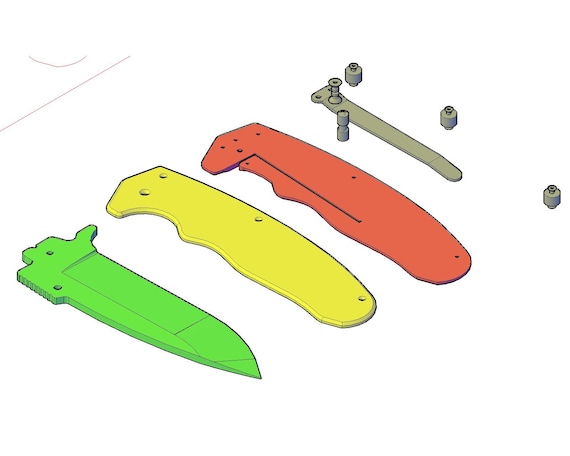 EDC Folding Knife Pattern Ready for Cutout Laser Plasma - Etsy
