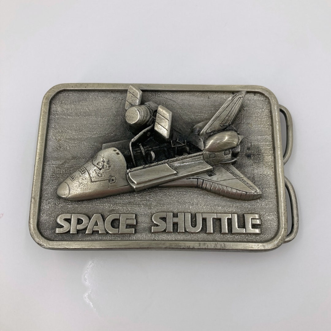 Vintage 1980 Space Shuttle Belt Buckle Pewter | 80's Nostalgia - Etsy