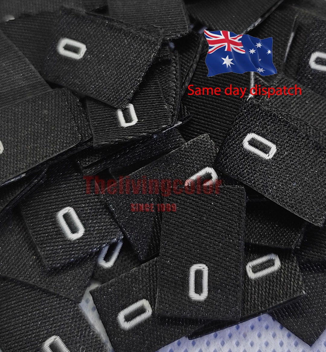 Black Size Labels PIPS Damask Woven 0,1,2,3,4,5 - Pack of 50pcs - Etsy