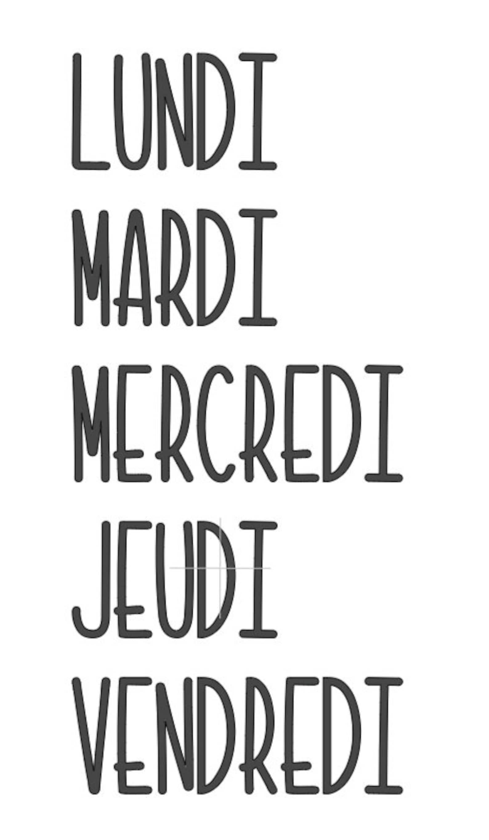 Days of the Week, French Days of the Week, French Vinyl, French ...