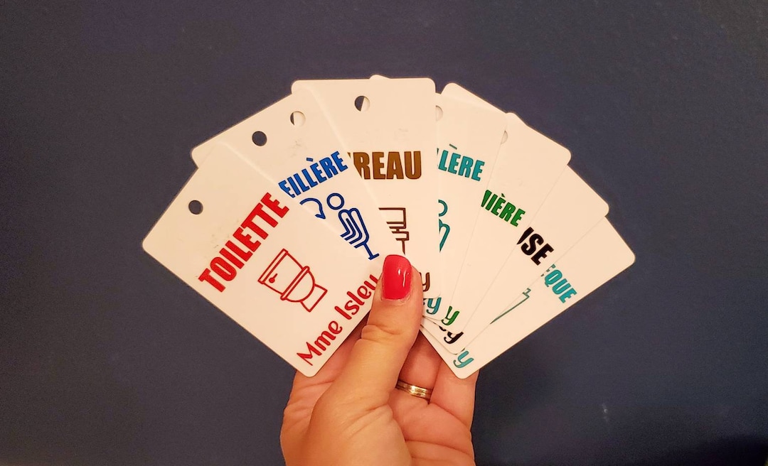 French Classroom Bathroom Passes: Bilingual Hall Pass With Symbols - Etsy