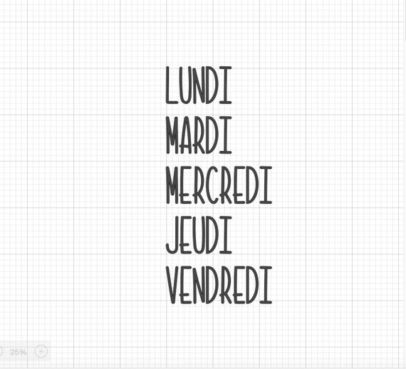 Days of the Week French Days of the Week French Vinyl | Etsy