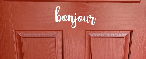 Vinyl bonjour welcome door sign classroom decor French | Etsy