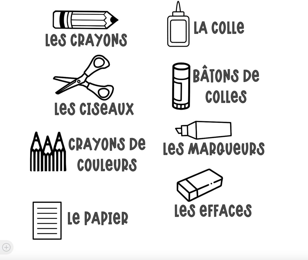French Classroom Supplies Labels With Pictures, Classroom Vinyl ...