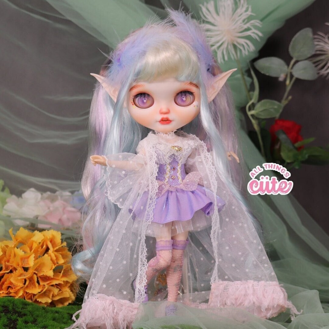 BEAUTIFUL Blythe Elf Doll Pastel Hair Customized Blythe Doll Clothing ...