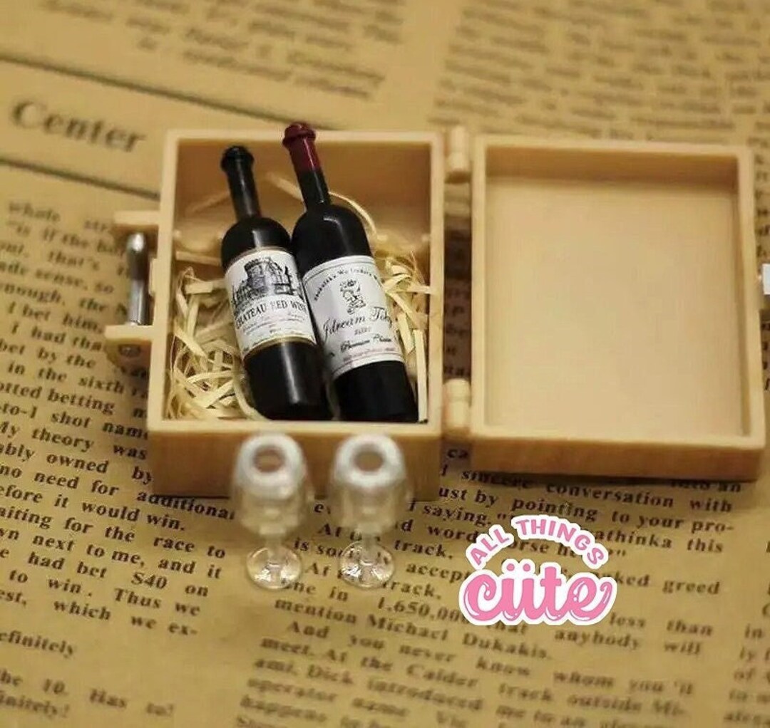 1:12 Miniature Wine Bottles With Wine Box Barbie Miniatures - Etsy