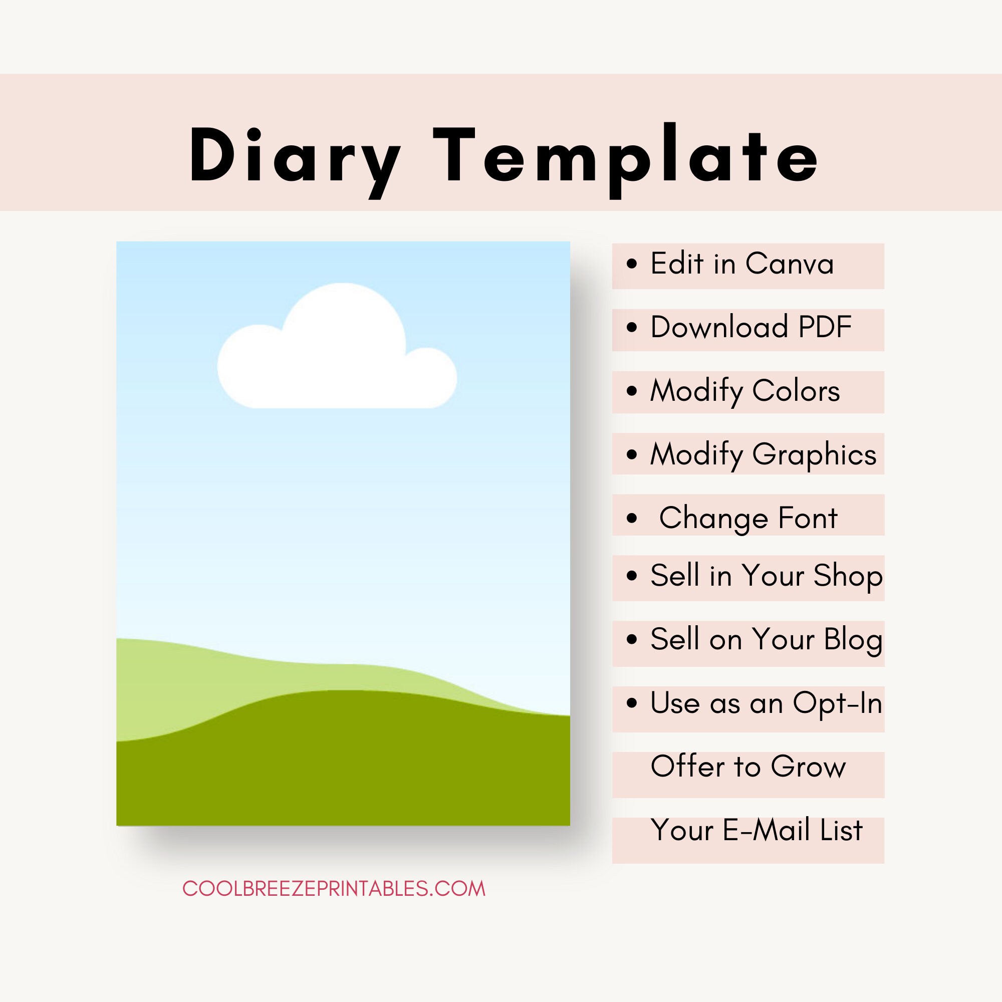 Printable Journal Pages Editable Mermaid Diary Template - Etsy