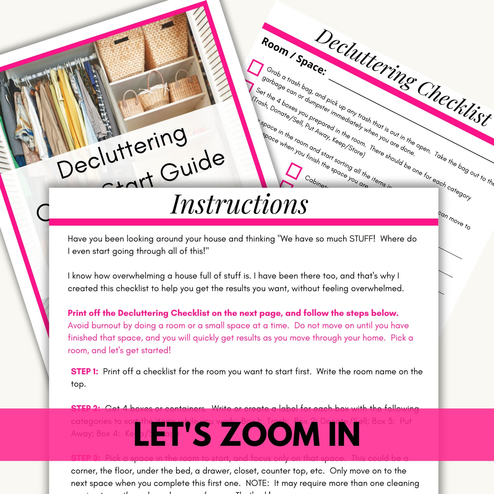 Printable Decluttering Checklist PDF, PLR Decluttering Guide, Editable ...