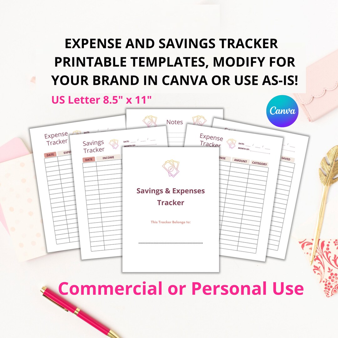 Editable Budget Tracker Canva Templates, Expense Template Editable in ...