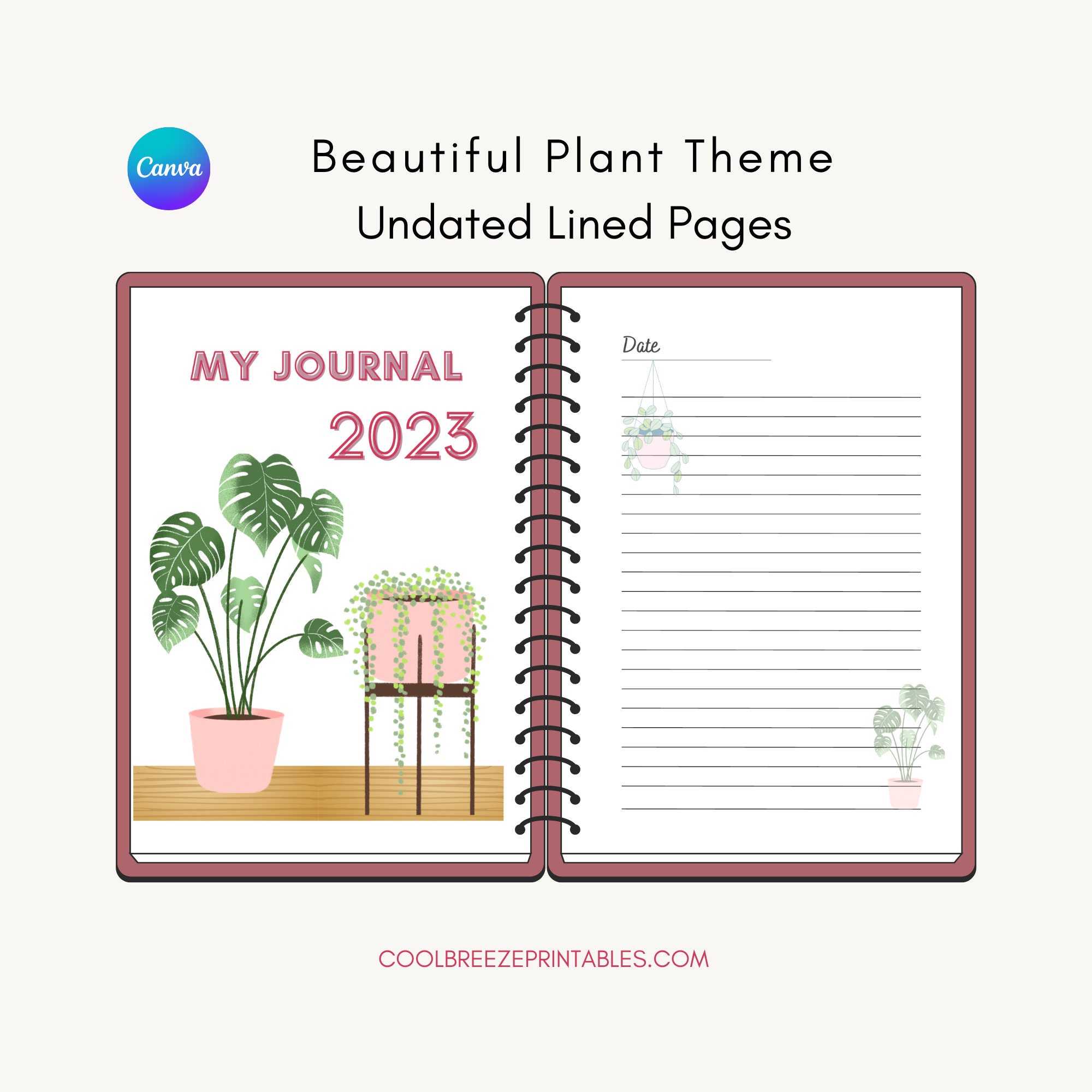 Printable Journal Pages, Editable Houseplant Journal Template, Editable ...