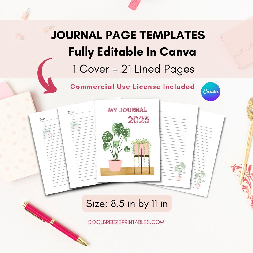 Printable Journal Pages, Editable Houseplant Journal Template, Editable ...