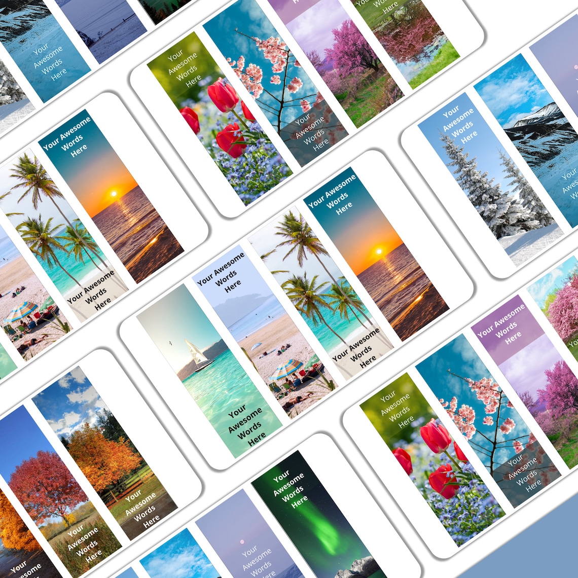 Printable Bookmark Template, PLR Bookmark Templates, Editable Bookmark ...