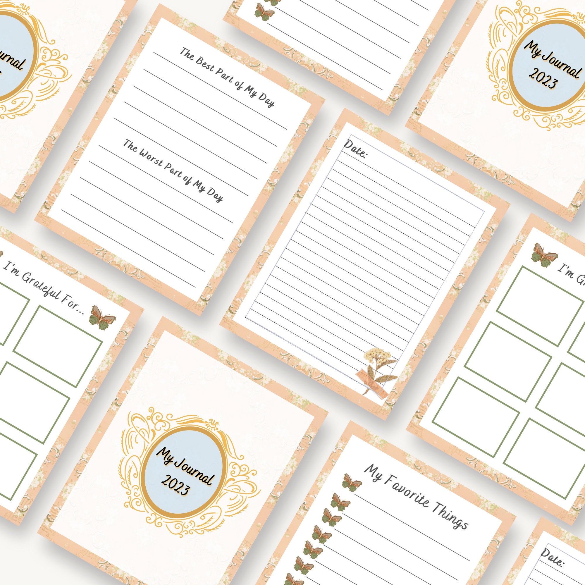 Printable Journal Pages, Journal Template Canva, Editable Journaling ...