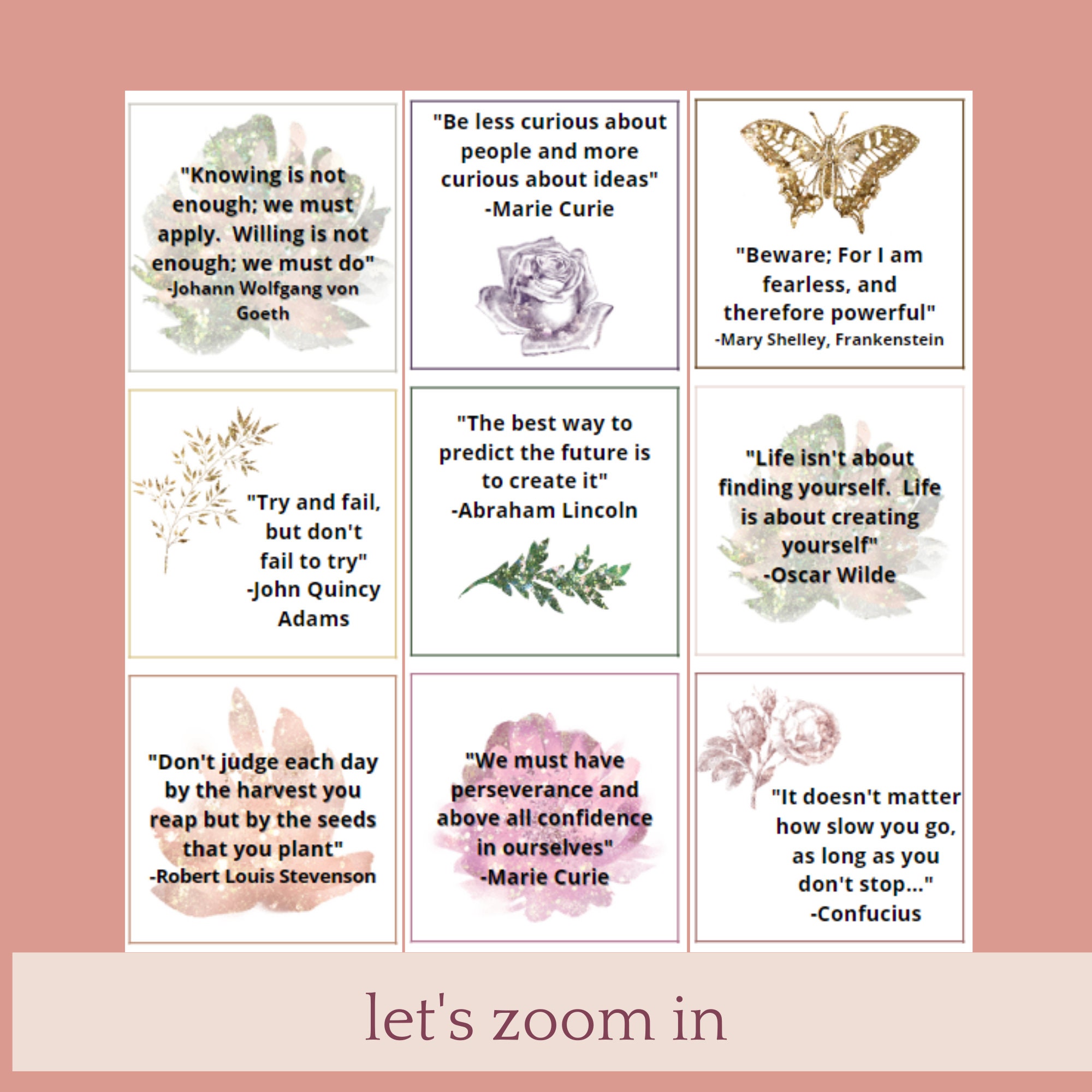 Printable Vision Board Quote Cards PDF, Commercial License Quote Cards ...